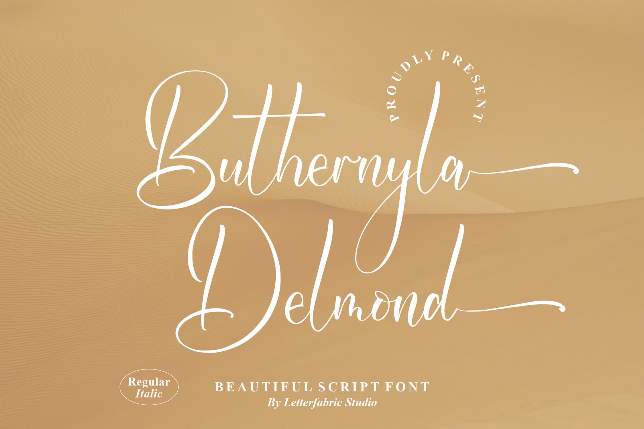 Buthernyla Delmond - Beautiful Script Font - Letterena Studios