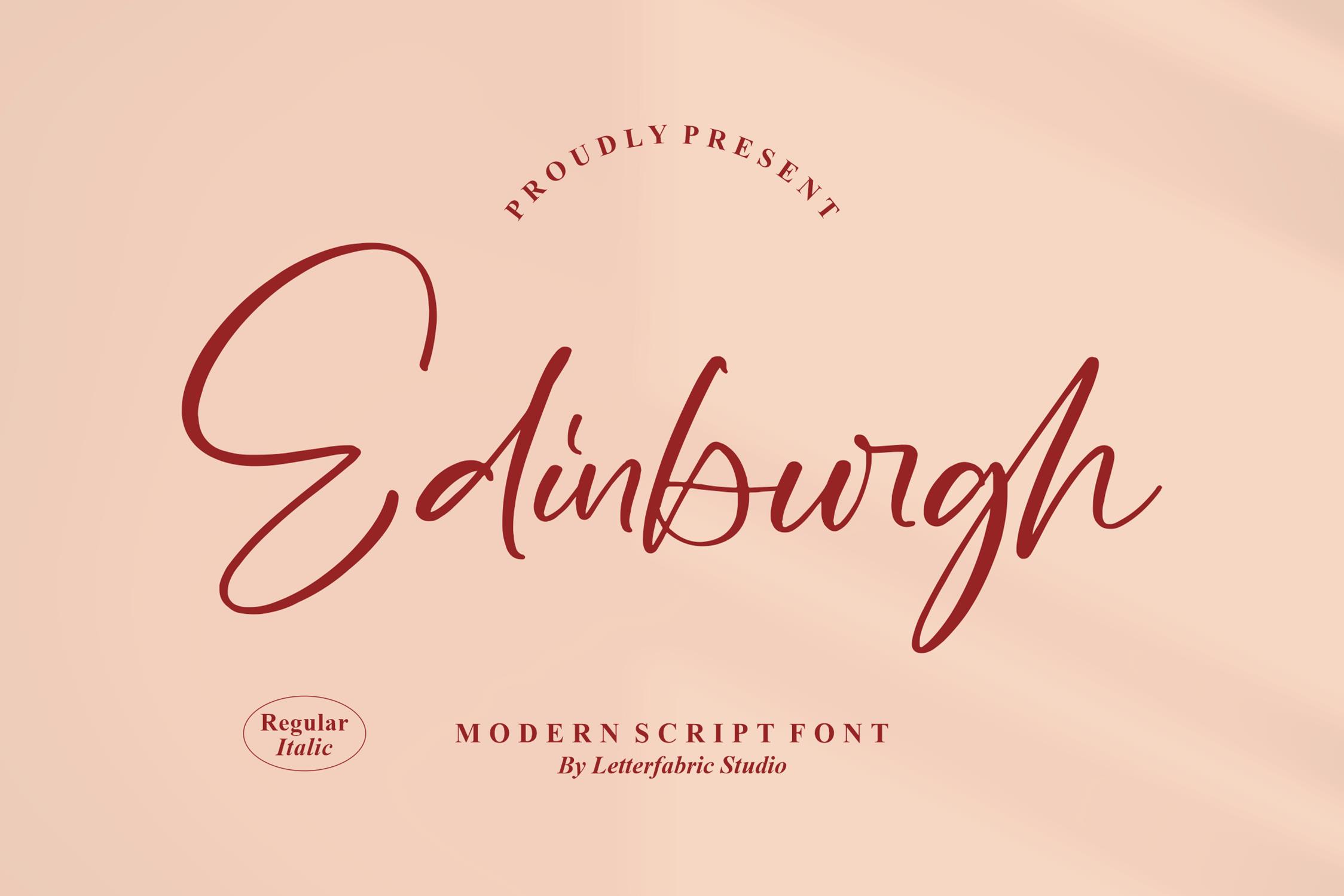 Edinburgh - Modern Script Font - Letterena Studios