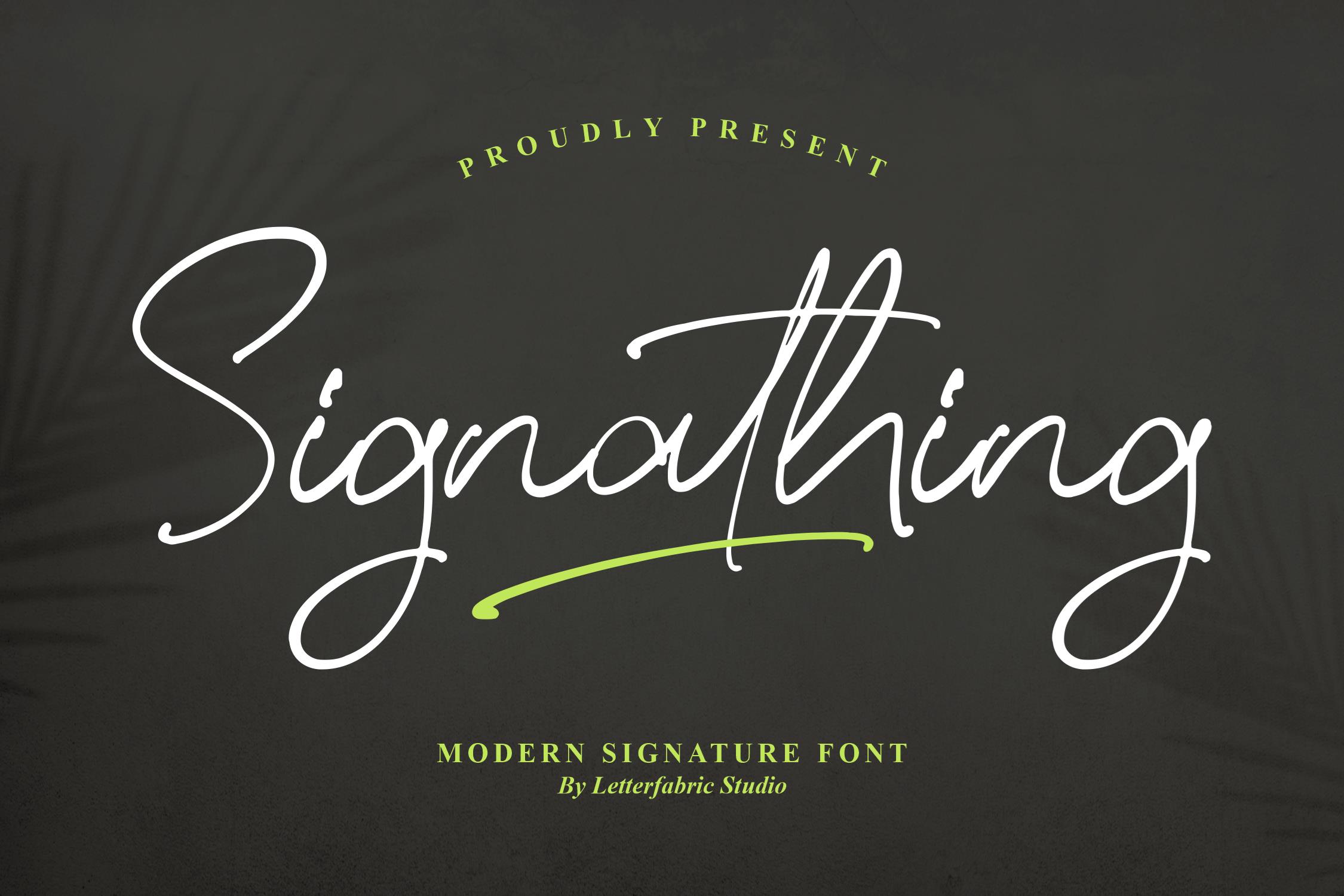 Signathing - Modern Signature Font - Letterena Studios
