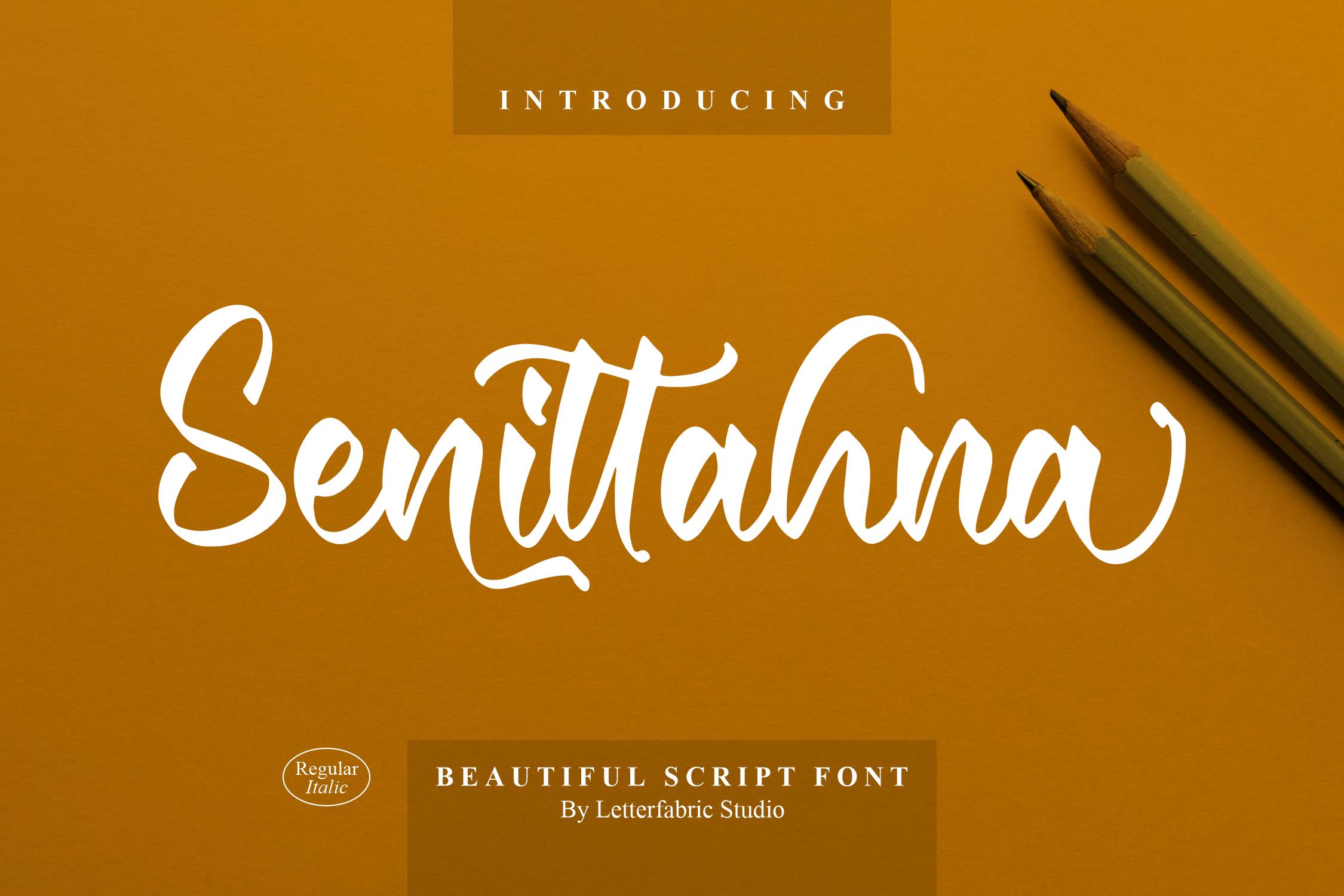 Senittahna - Beautiful Script Font - Letterena Studios