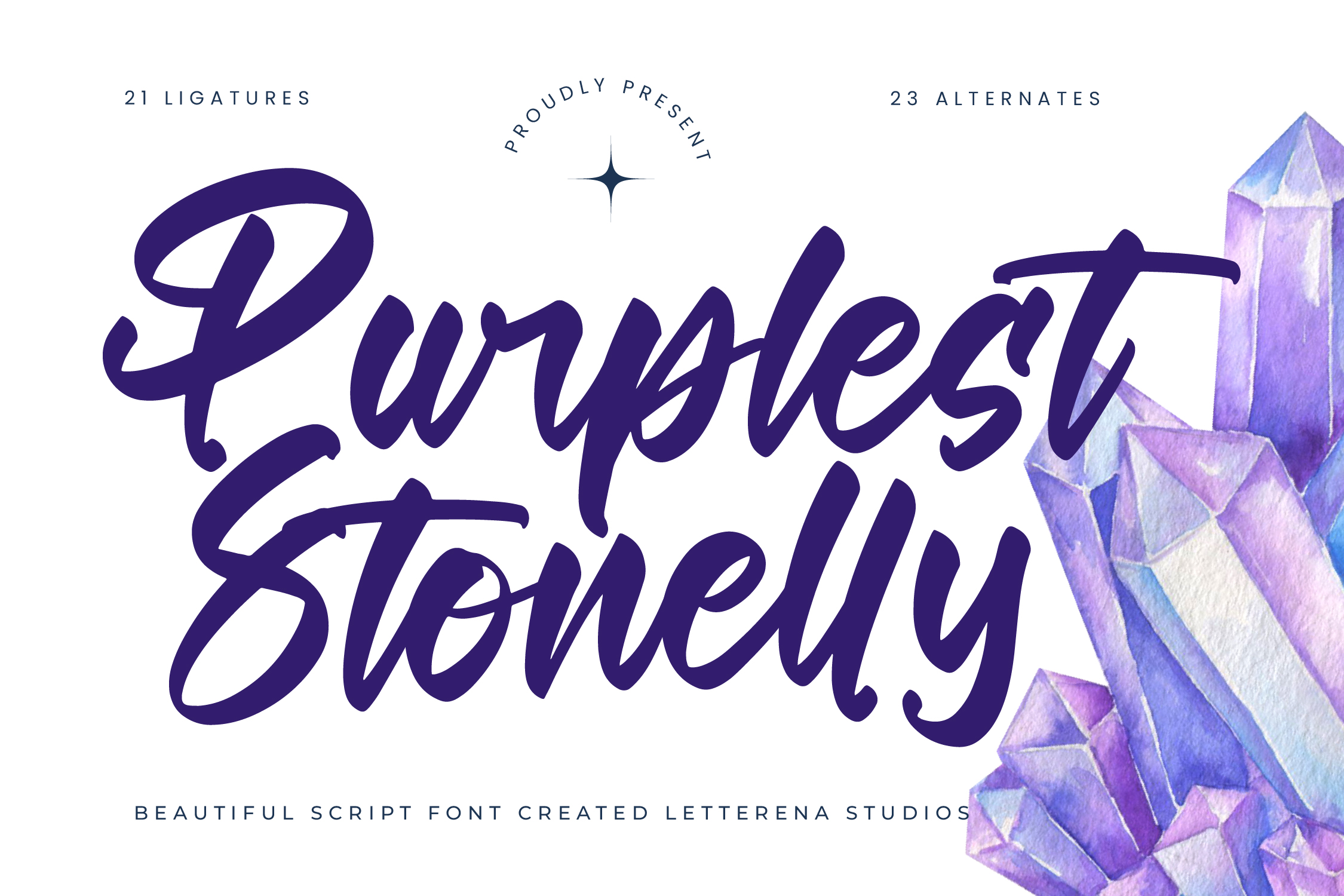 Purplest Stonelly - Beautiful Script Font - Letterena Studios
