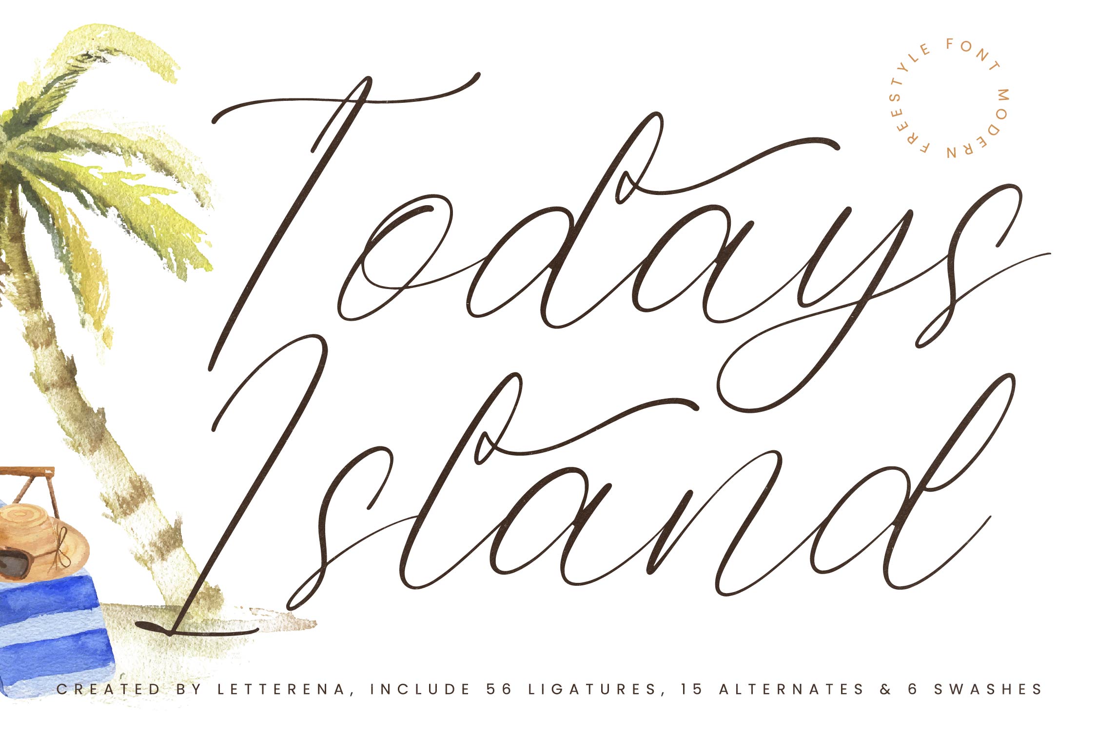 Todays Island - Modern Freestyle Font - Letterena Studios
