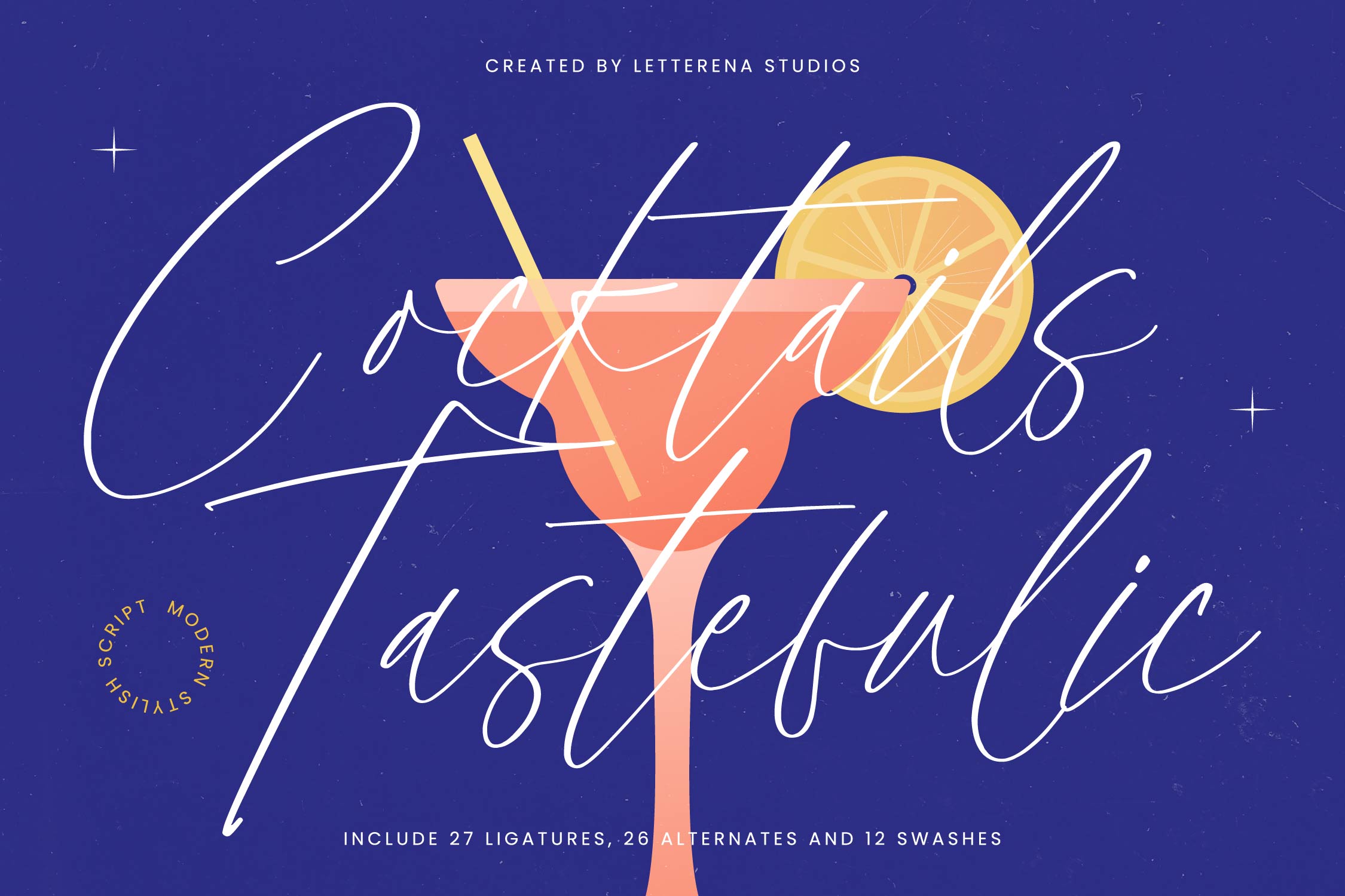 Cocktails Tastefulic - Modern Stylish Script - Letterena Studios