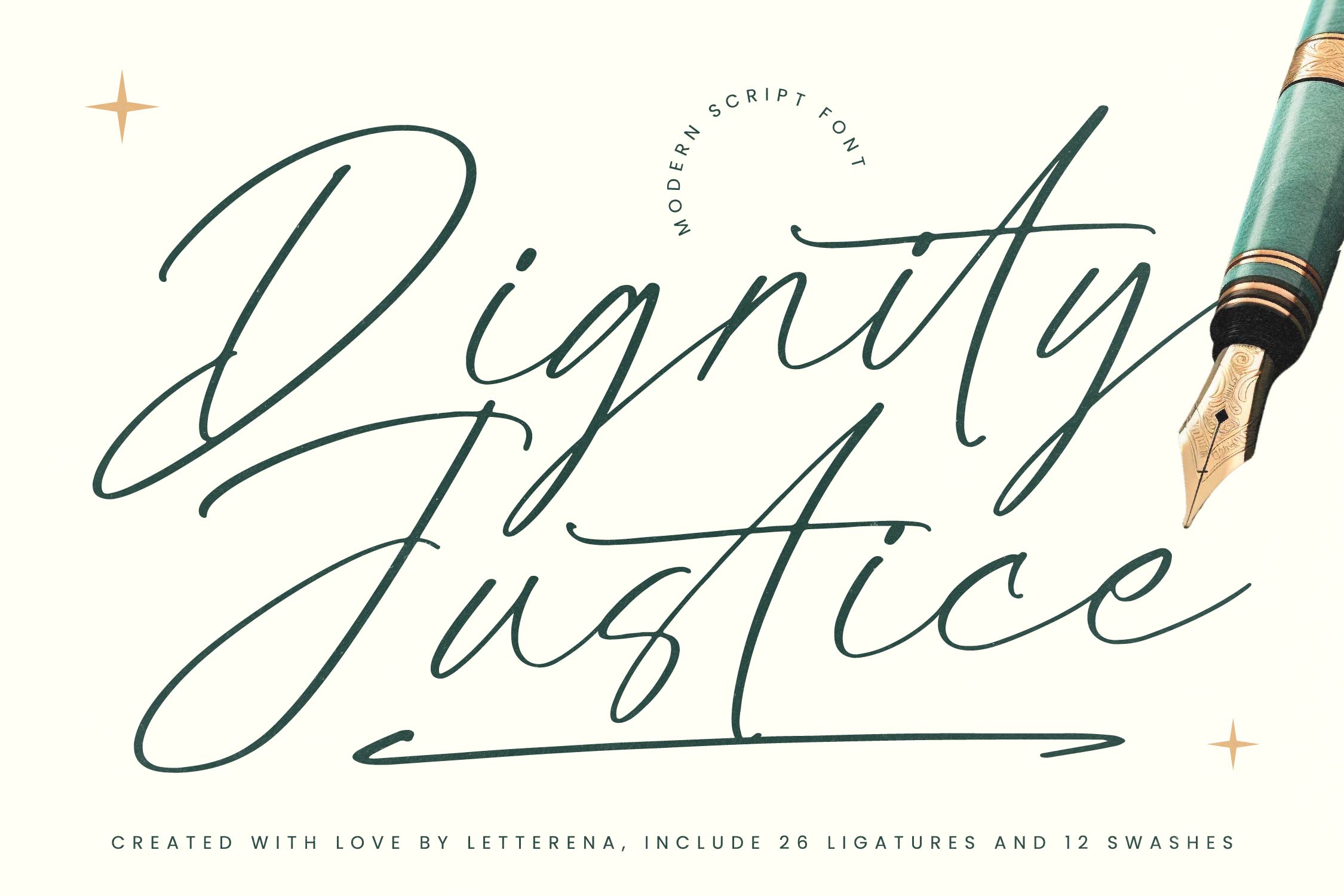 Dignity Justice - Modern Script Font - Letterena Studios