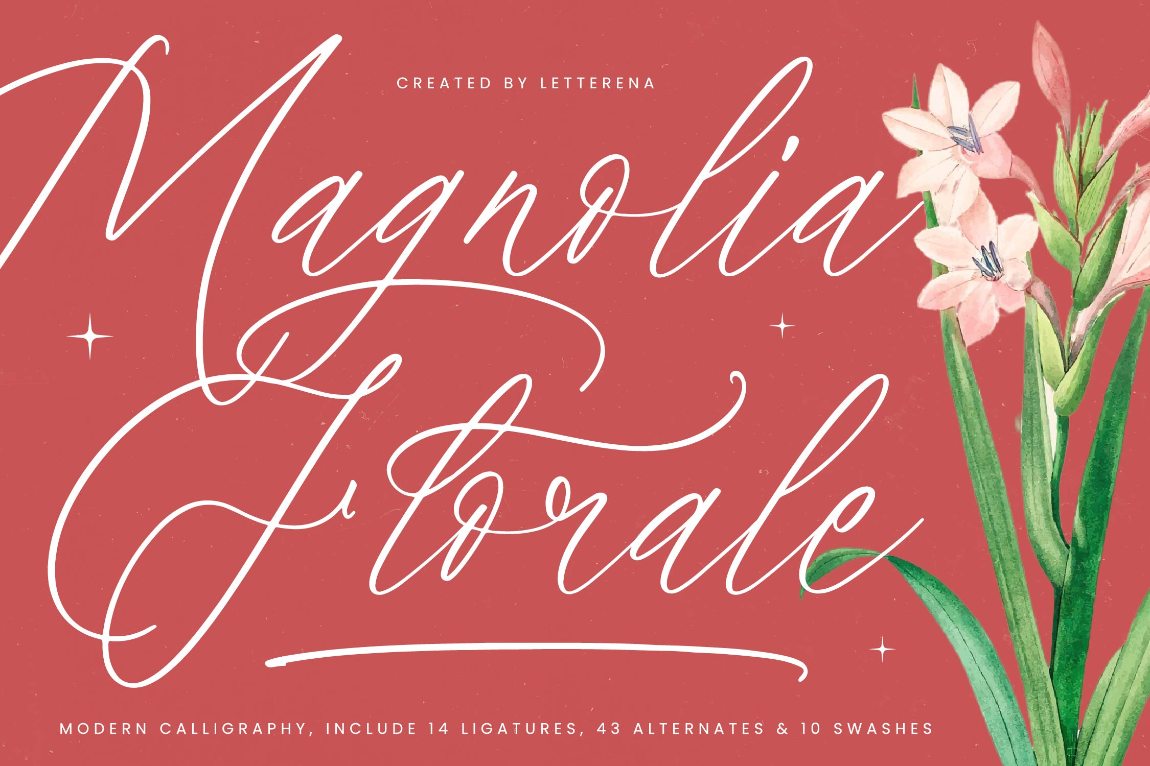 Magnolia Florale - Modern Calligraphy - Letterena Studios