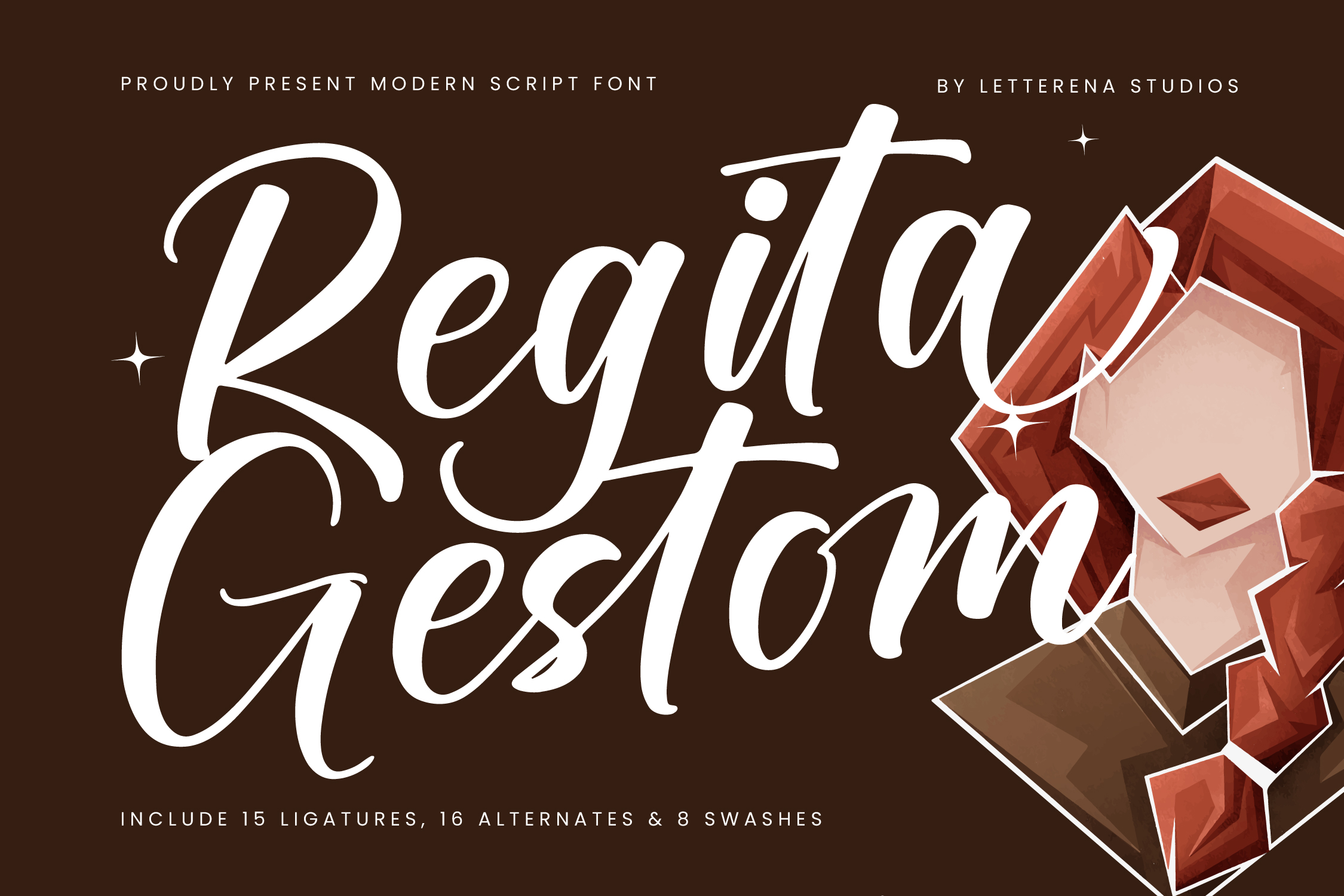 Regita Gestom - Modern Script Font - Letterena Studios