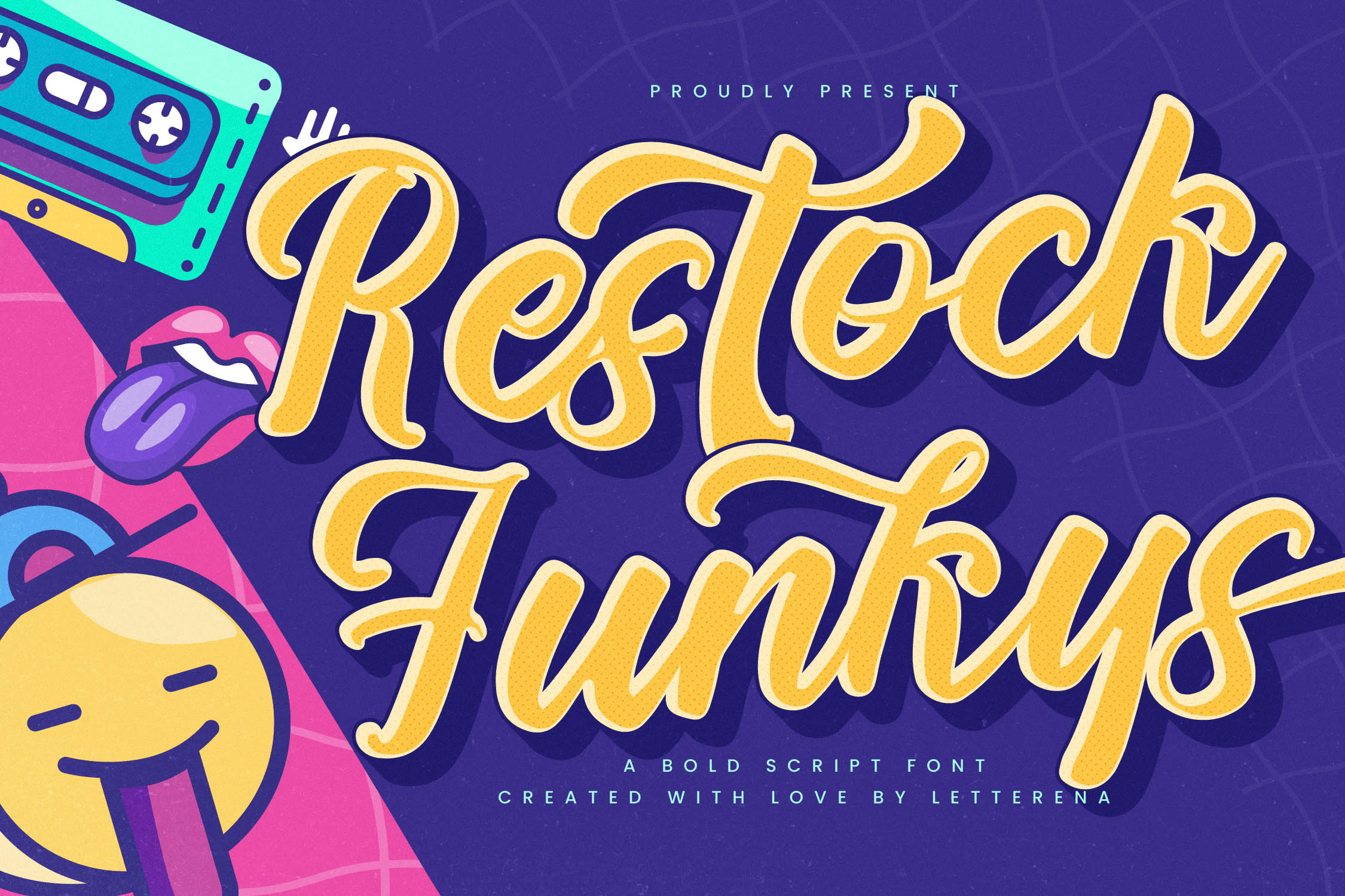 Restock Funkys - Bold Script Font - Letterena Studios