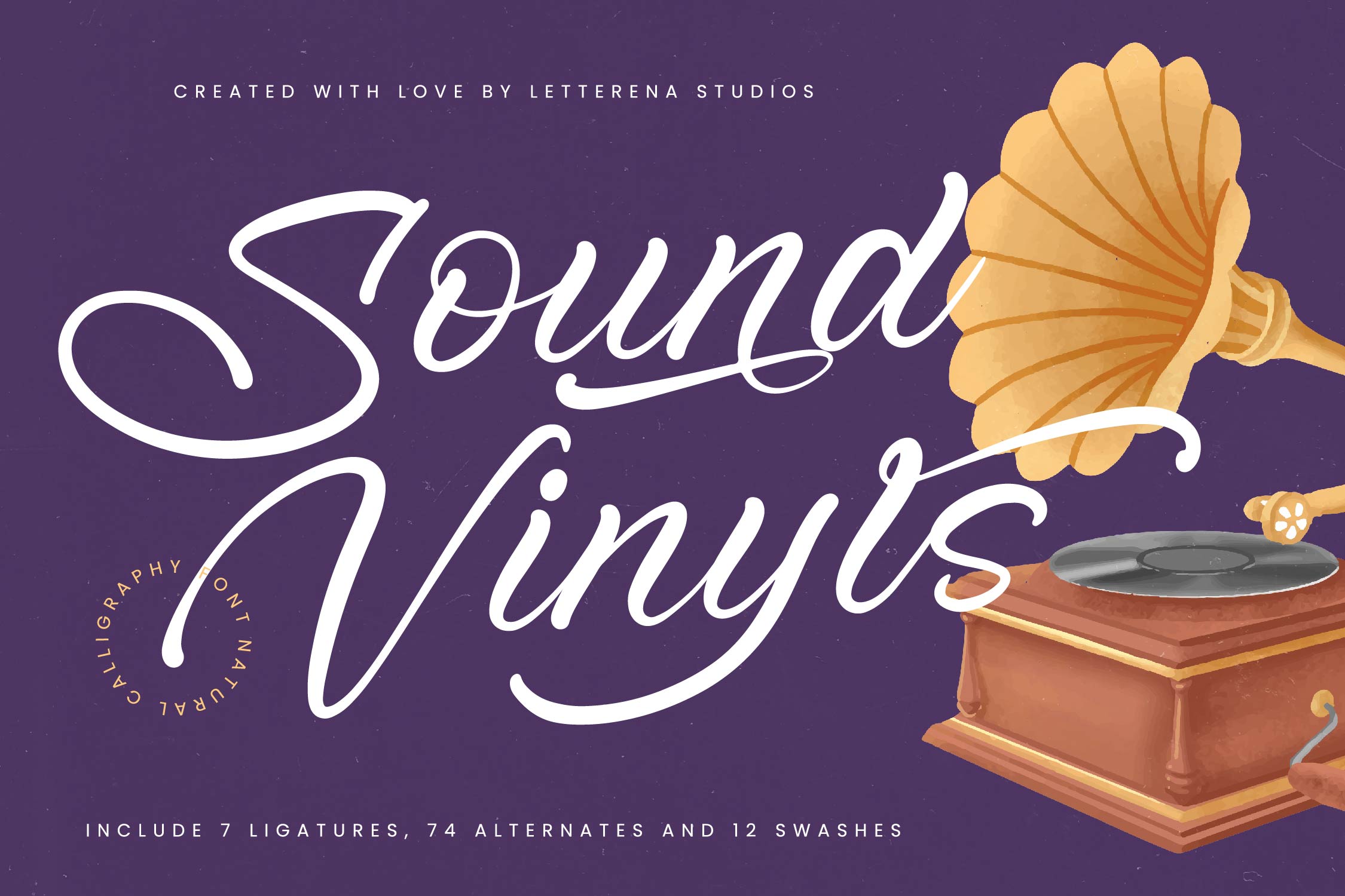 Sound Vinyls - Natural Calligraphy Font - Letterena Studios